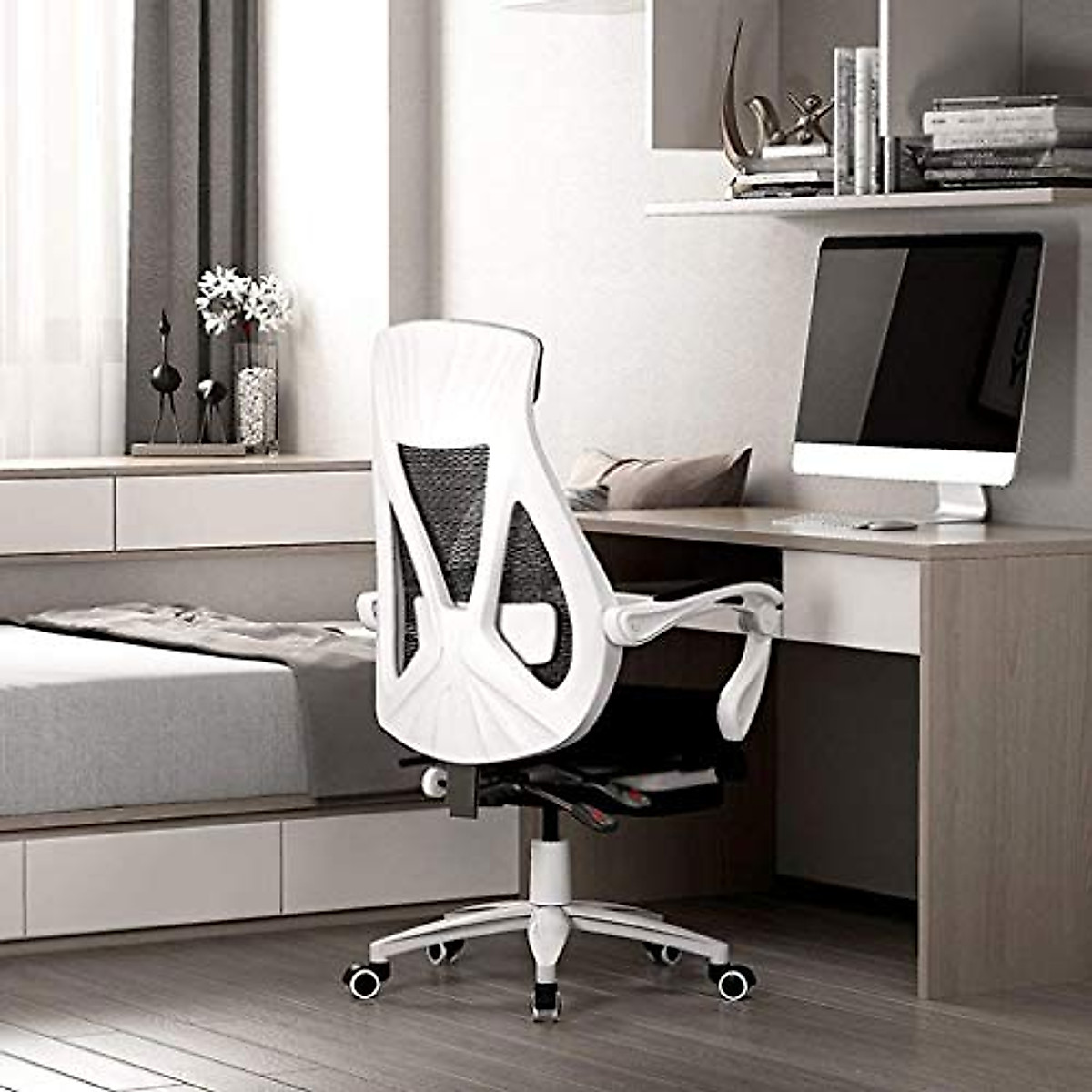 ZLBYB Capacity Ergonomic Computer Mesh Recliner Executive Swivel Office Desk Chair Task Chair and Lumbar Support (Color : OneColor)