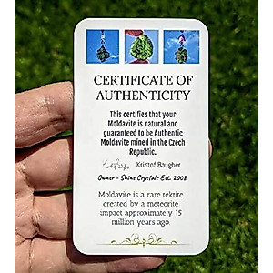 Moldavite/Moldavite Pendant/Moldavite Necklace/Moldavite Jewelry/Moldavite Crystal/Authentic Certified Genuine Moldavite (18 inches)