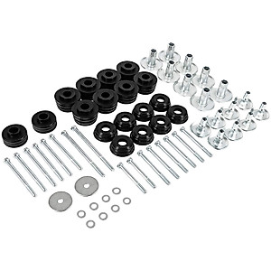 KF04060BK Body Mount Bushing Kit for Ford Super Duty F250 F350 2008-2016 2WD 4WD Polyurethane Body Cab Mounts Steel Sleeves and Hardware Black