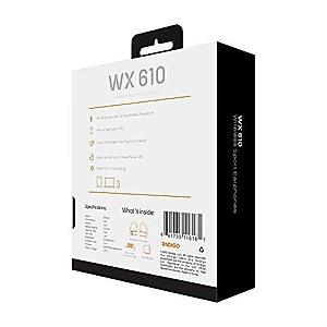 Ondigo WX610 Wireless, Bluetooth Headphones with Microphone | Waterproof, Sweatproof Sport Earbuds, Earphones with Noise Cancelling Headset - Blue/Black