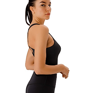 JOYSPELS Sports Bras for Women Extra Comfort Criss-Cross Back Padded Workout Tops for Women Medium Support Black