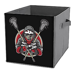 Cross Hockey Bat Collapsible Storage Bins Basics Folding Fabric Storage Cubes Organizer Boxes with Handles