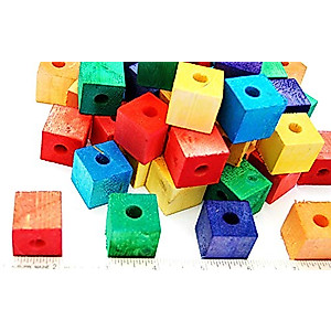 Parrot toys Colored Wooden Wood 48 Pcs. Blocks Parts for Bird Amazon African Grey Macaw