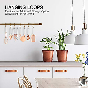 COOK With COLOR 7 Pc Kitchen Gadget Set Copper Coated Stainless Steel Utensils with Soft Touch White Handles