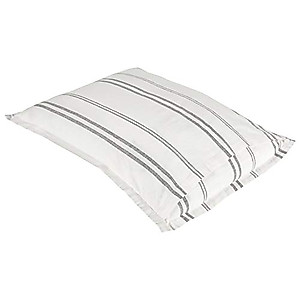 Rivet Maxwell Stripe Garment Washed Linen/Cotton Duvet Set - Gray Stripe - Full/Queen