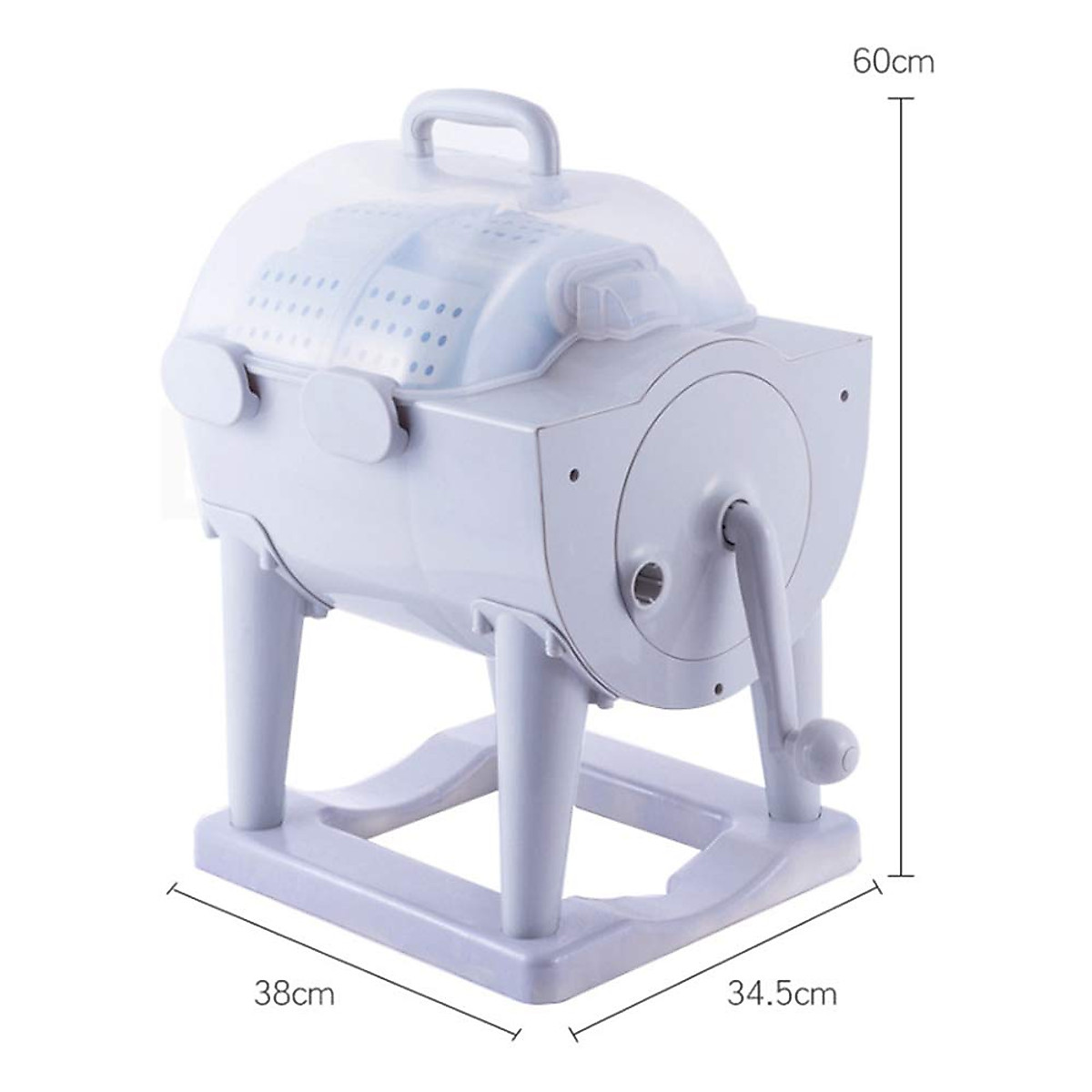 Household Products Non-Electric Portable Hand-Operated Drum Washing Machine, Manual Clothes Washer Dehydration, Spin Dryer for Camping Apartments RV Dormitory