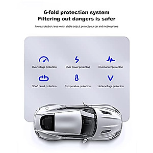 EONLINE 3.1A Charger PD Quick Car Charging Adapter USB C Car Charger Compatible with Samsung/Vivo/iPhone (Black),TE-339PD