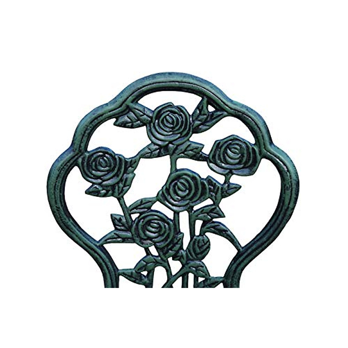 Oakland Living Cast Aluminum Conversation Metal Antique 3 Piece Patio Rose Bistro Set, Verdi Green