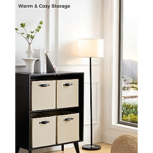 FABINADO Cubes Storage Organizers - Fabric Foldable Bins, 13x15 Inch Kallax Cubby Bins with Dual Handles, Candlelit Beige, 4 Pack