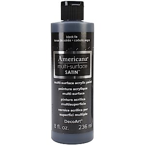 DecoArt Americana Multi-Surface Satin Acrylic Paint, 8-Ounce, Black Tie