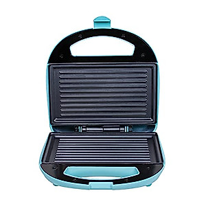 VETTA 760-Watt Nonstick Panini Press, Sandwich Maker, Automatic Temperature Control, Nonstick Coating, Nonslide Feet, Indoor Large Versatile Grill, 28.5 in. Wrappable Power Cord, Seafoam Blue