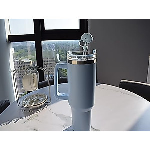 3 Pack Straw Covers Cap for Stanley Cup Accessories, 10mm Cute Silicone Straw Topper for Stanley 30&40 Oz Tumbler, Reusable Drinking Straw Tips Lids for 10mm Straws, Dust-Proof Straw Protectors