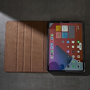 Gexmil Leather Case for iPad Air 11 Inch M3 2025/ M2 2024,iPad Air 10.9 Inch Case 5th/4th Generation 2022/2020, Top Grain Leather Cover Auto Sleep/Wake, Adjustable Stand,Buffalo Pattern