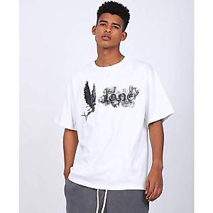 Arnodefrance V Letter Print Tshirt Hip Hop Tee shirt Cotton Short sleeve Crew neck Tee White