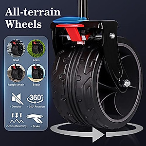 Sekey 220L Collapsible Foldable Wagon with 330lbs Weight Capacity, Heavy Duty Folding Utility Garden Cart with Big All-Terrain Beach Wheels & Drink Holders. Grey