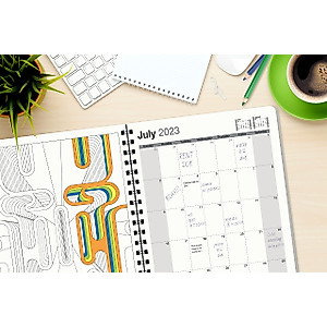 Action Publishing Coloring Day Planner · 2023-2024 Geometric · Daily and Weekly Scheduling and Goal Planning, with Lines, Shapes and Pattern Coloring Pages· July - June (8.5 x 11 inches)