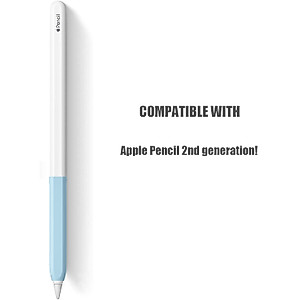 3 PCS Ergonomic Grip for Apple Pencil 2nd Generation, Grips Silicone Holder Sleeve for Apple Pen 2 Gen (Black, Blue,White)