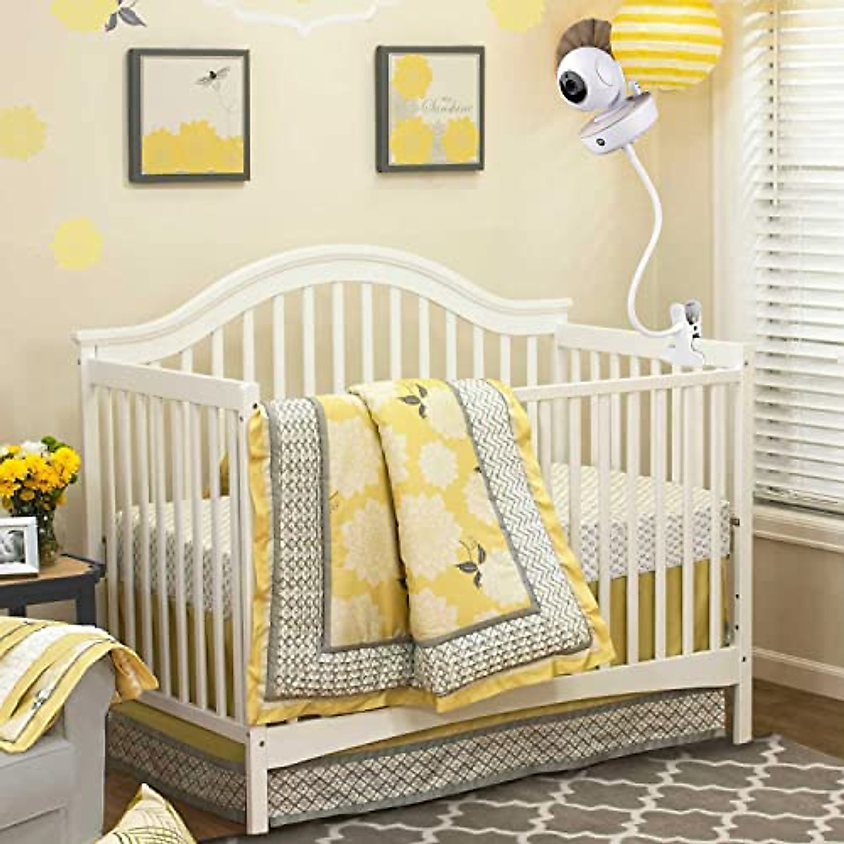 Gooseneck Baby Monitor Mount for Motorola, Owlet, VAVA, Arlo Baby Monitor and Most Universal Baby Monitor Camera, Flexible Baby Monitor Holder Without Tools or Wall Damage - White