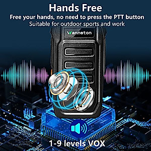 Wanneton F1 GMRS walkie talkies for Adults Long Range,One-Key decoding Copy Frequency, Compatible with Most Portable Handle Two Way radios,16 CH, 205 Privacy Codes, VOX, Scan, programmable(2 Pack)