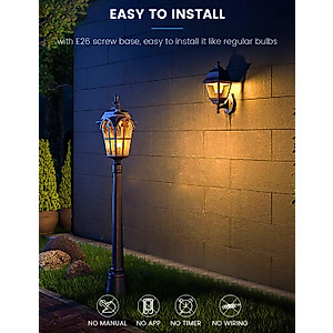 Aovpex Dusk to Dawn LED Outdoor Light Bulbs, 13W 1100LM(100W Equivalent), A19 Sensor LED Bulb, E26 2700K Soft White Day Night Bulbs, Auto ON/Off, Sensor Lighting for Porch Garage Front Door, 4 Pack