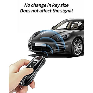 LIMBQS Car Key Protection Keychain, Key Cover for Porsche Macan Cayenne Panamera 911 (New Black)