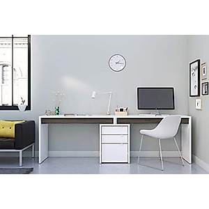 Nexera Chrono 96" Dual Writing Desk Bark Grey/White