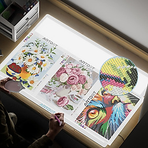 ARTDOT A1 Large LED Light Pad for Diamond Painting AC Powered Light Board Kit Adjustable Brightness Light Box Drawing for 5D Diamond Painting Kits