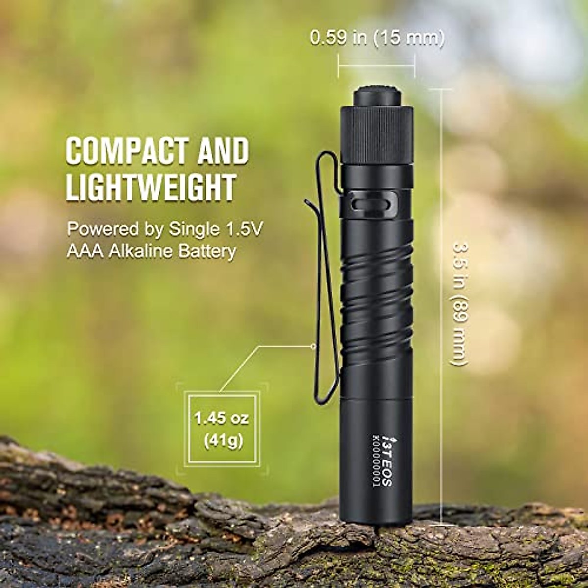 OLIGHT I3T EOS 180 Lumens Dual-Output Slim EDC Flashlight for Camping and Hiking, Tail Switch Flashlight with AAA Battery