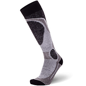 Pure Athlete Elite Ski Socks – Lightweight Merino Wool Warm Skiing Sock for Men and Women (M, Black)