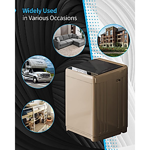 TABU Full-Automatic Washing Machine, 17.6lbs Portable Washing Machine with Dryer, 1.7 Cu Ft 2 in 1 Portable Washer with Drain Pump, 10 Wash Programs, LED Display, 8 Water Levels (Brown)