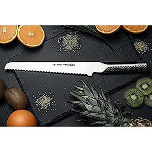 Global GU-03 UKON Bread Knife with 22cm Blade, CROMOVA 18 Stainless Steel