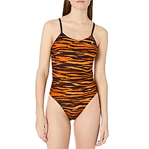 TYR Womens Crypsis Cutoutfit, Navy Orange, 32