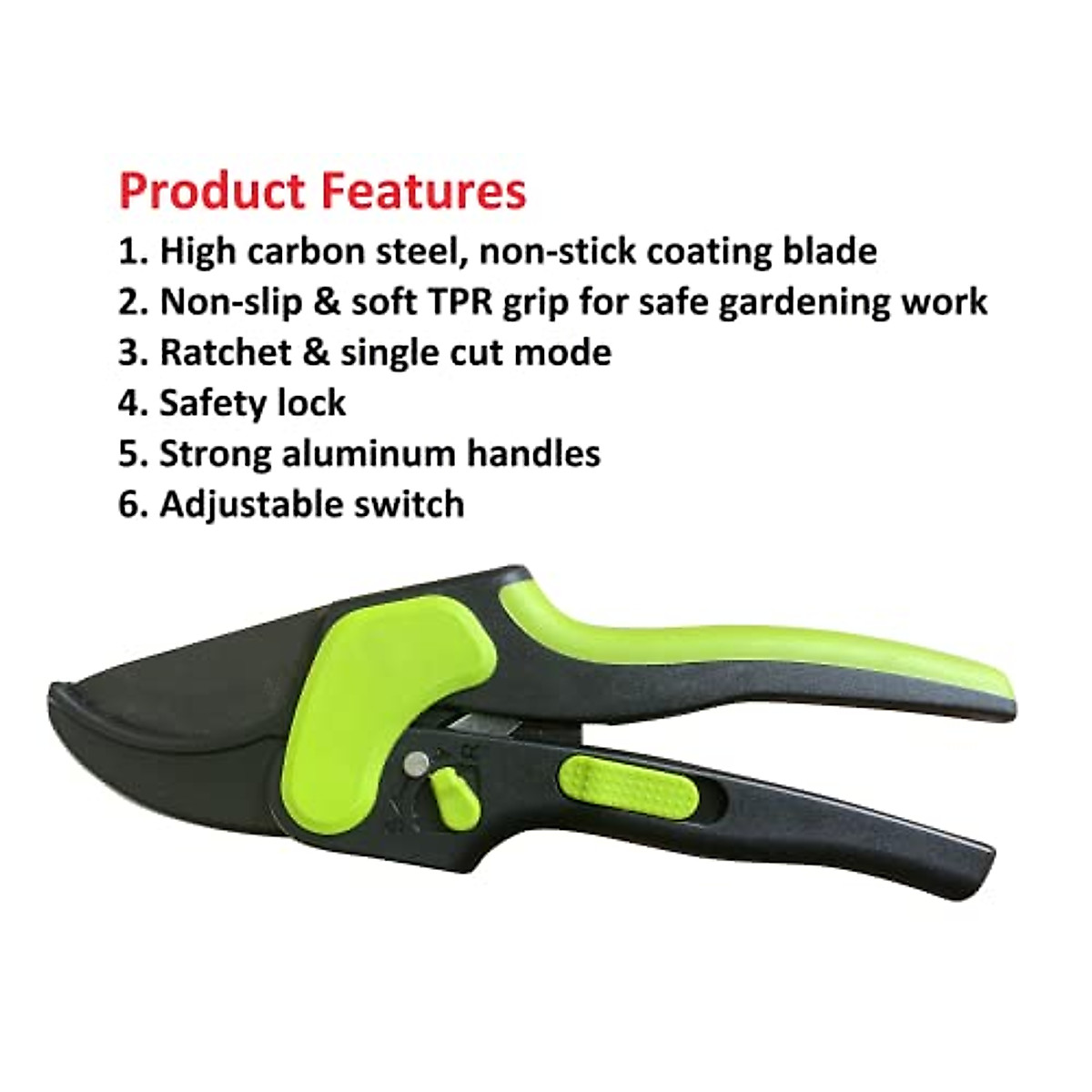 Garden Guru 2 in 1 Ratchet Pruning Shears for Weak Hands - Professional Ratcheting Garden Pruners Clippers - Ergonomic Shock Absorbing Grip - Makes Tough Cuts Easy - Great for Seniors