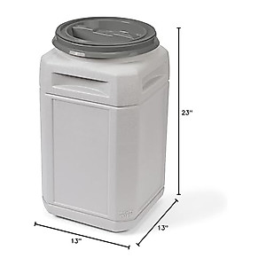 Mighty Tuff 13 Gallon/up to 54 Pound Pet Food Storage Container with Airtight Lid and Built-In Handles for Easy Transport, Made for Durable and Versatile Storage