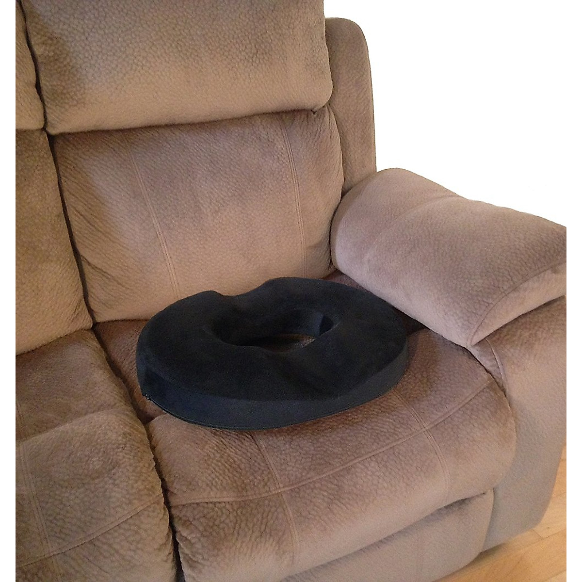 Kieba Hemorrhoid Treatment Donut Tailbone Cushion, Prostate Pillow, Pregnancy, Post Natal, Bed Sores, Coccyx, Sciatica, 18 Inches. Ultra Premium Comfort Foam (Black)