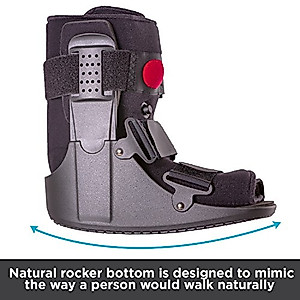 BraceAbility Short Air Ankle Walker Boot | Medical-Grade Orthopedic Foot Cast Brace for Sprained Ankle, Broken Foot, Toe Injury, Metatarsal Stress Fracture, Post Surgery, Achilles Tendonitis (Small)