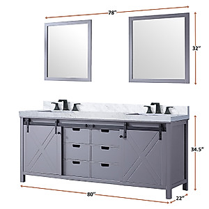 Bell+Modern Ketchum 80 in W x 22 in D Dark Grey Double Bath Vanity