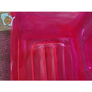 La funcosa Inflatable Clear Pink Double Person Sofa Blow UP Chairs Portable Camping Yard Couchs Inflatable Patio Furniture