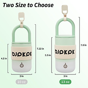 BJPKPK 13oz Insulated Stainless Steel Loop Tumbler With Lid And Handle Travel Coffee Mug Thermal Cup,Green Fog