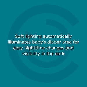 Contours Glow Motion Sensing Light-Up Changing Pad for Dresser or Changing Table, Motion Activated Soft Glow Lights, Three Brightness Settings, Easy to Clean, Comfortable and Waterproof