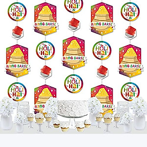 Big Dot of Happiness Holi Hai - Festival of Colors Party DIY Dangler Backdrop - Hanging Vertical Decorations - 30 Pieces
