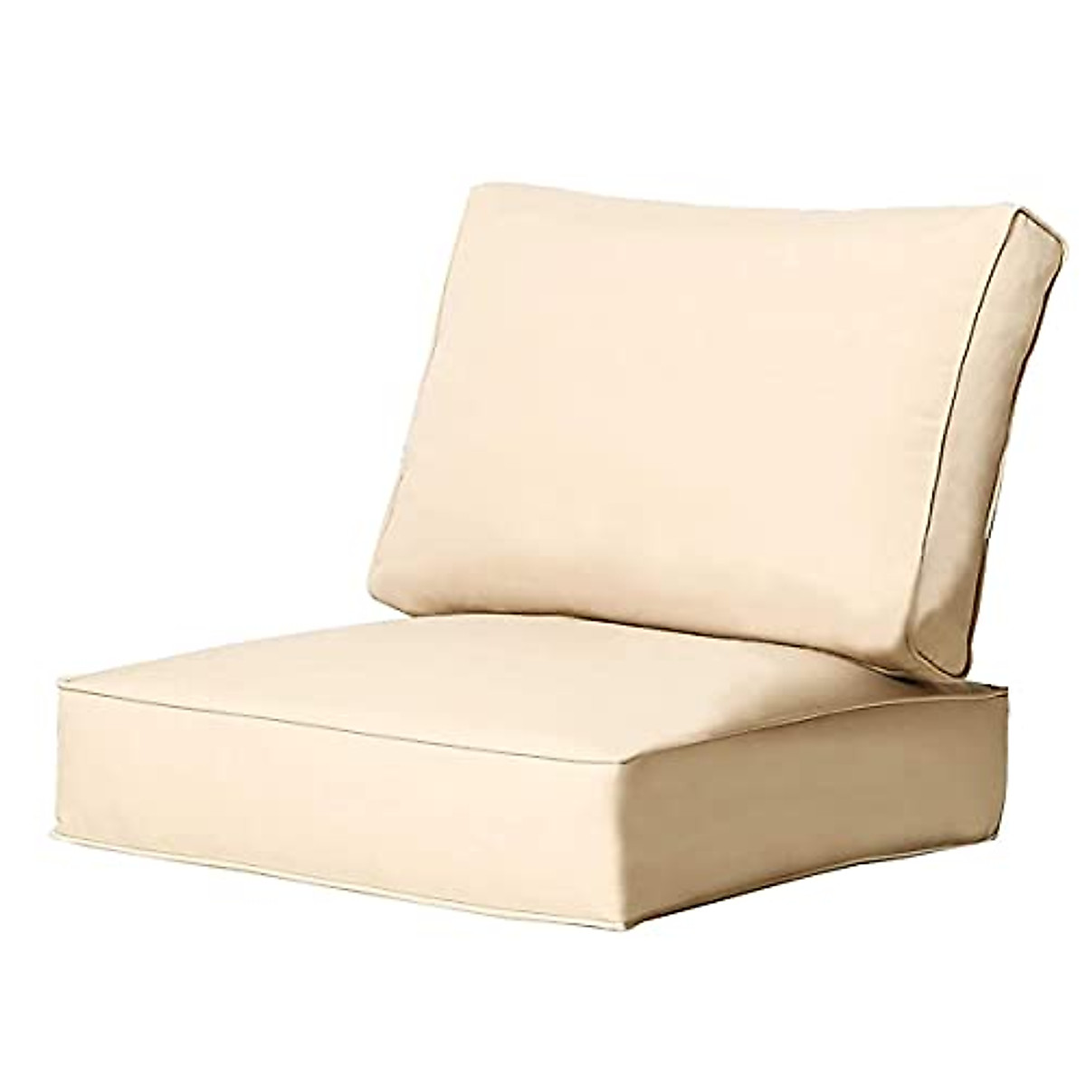 Creative Living Polyester 4PC Chat 24x24 Outdoor Deep Seating Patio Replacement Cushions, 4 Count (Pack of 1), Beige