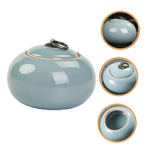 EXQUIMEUBLE Ceramic Tea Vintage Tea Kettle Metal Container Ceramic Canisters with Lids Tea Bag Holder Tea Storage Holder Porcelain Loose Tea Jar Tea Holder with Lid Candy Jar Pu'er China