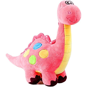 Hcdoujoy 14" Pink Plush Dinosaur Toy, Cute Plush Stuffed Animal Dinosaur, Dinosaur Toy for Christmas Halloween Children's Day Boys Girls Babys Birthday Gifts Aged 3+