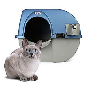 Omega Paw Premium Roll 'n Clean Litter Box Large, Peral Blue (PR-RA20-1)