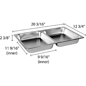 TrueCraftware-Full Size 2-1/2" Deep Stainless Steel Anti-Jamming Divided Steam Pan 24 Gauge- Chafing Steam Food Pan Anti-Jam Steam Table Hotel Pan for Restaurant Family Events Personal Catering Use