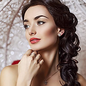 Thunaraz Elegant Clip on Earrings for Women Crystal Teardrop Wedding Earrings Clip on Rhinestone Formal Chandelier Dangle Earrings for Brides Bridesmaids Silver Round