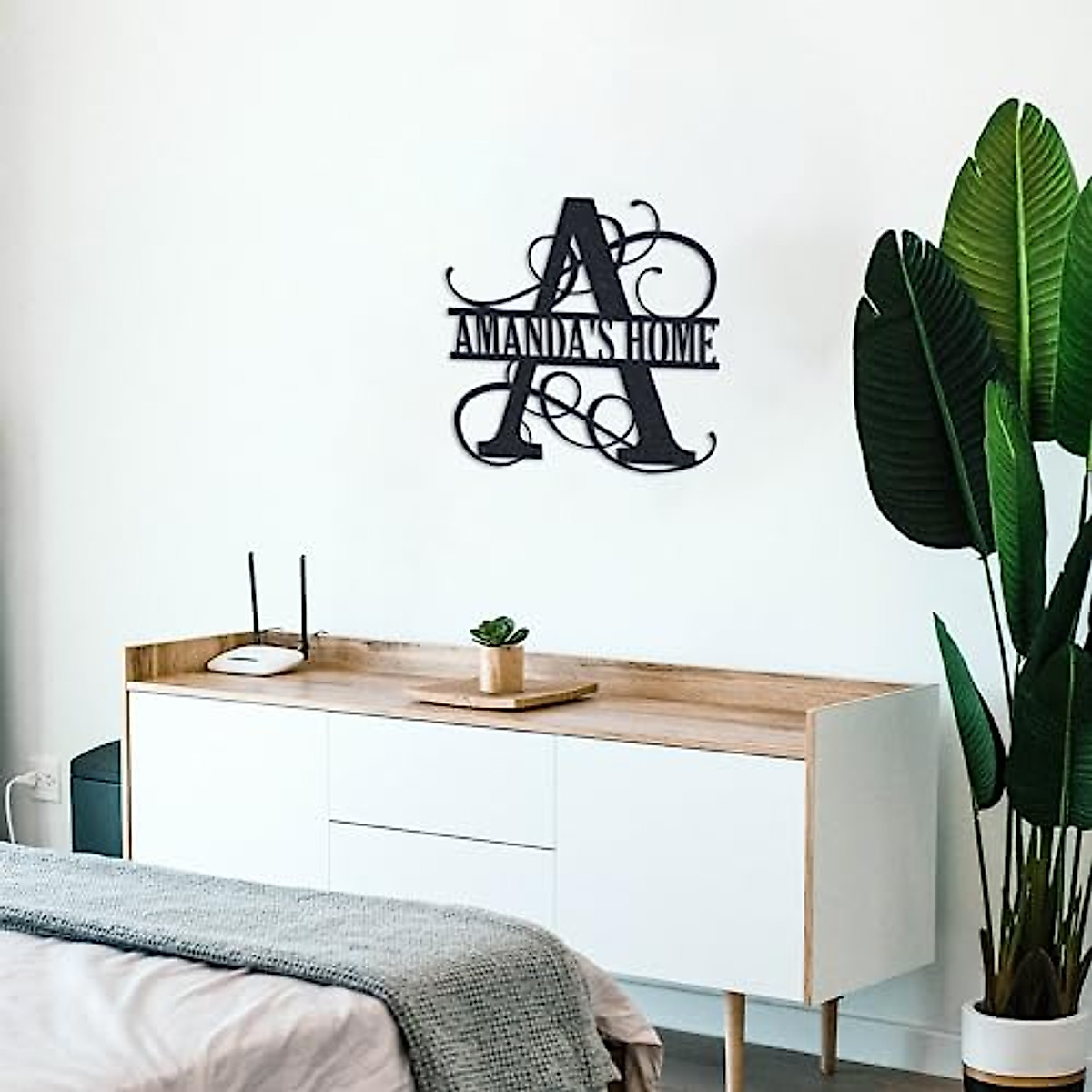 Badger Steel USA - Alphabet Split Wall Decor - Metal Wall Art - 18" X 18" - Black