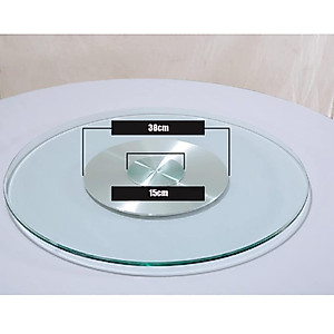 QQXX Round Tempered Glass Table Top,Thick Glass Lazy Susan Turntable,Round Tabletop Rotating Serving Tray for Dining Table Restaurant Rotatable Service Tray,A,70cm/28inch