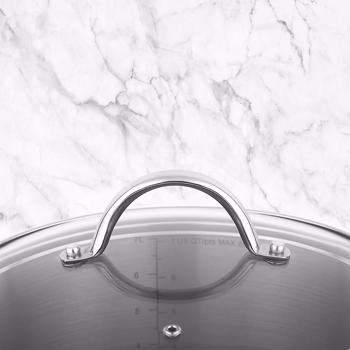 GreatChef Stock Pot Stainless Steel 16 Quart with Tempered Glass Lid for Cooking Riveted Handle, Heavy Duty Vessel,Induction Compatible All Cooktops in Use, Dishwasher & Oven Safe